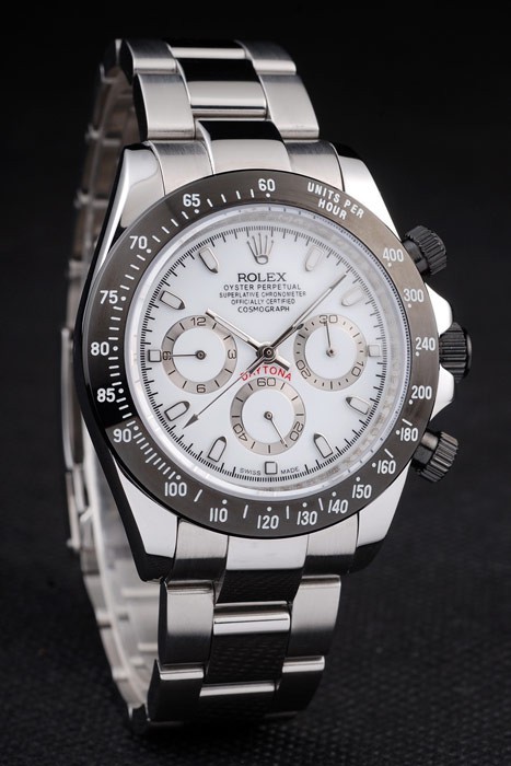 Rolex Daytona din oțel inoxidabil din oțel inoxidabil alb emailat ...
